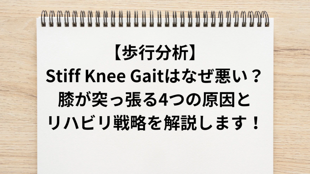 【歩行分析】Stiff Knee Gaitはなぜ悪い？4つの原因とリハビリ戦略を解説します！ | リハビリの一助となりますように