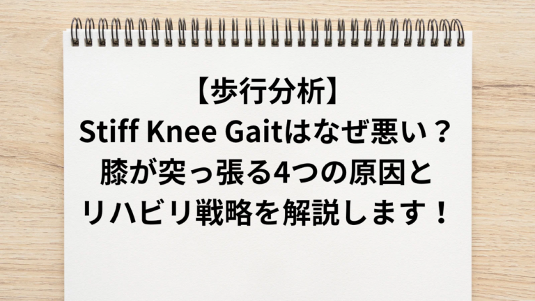 【歩行分析】Stiff Knee Gaitはなぜ悪い？4つの原因とリハビリ戦略を解説します！ | リハビリの一助となりますように